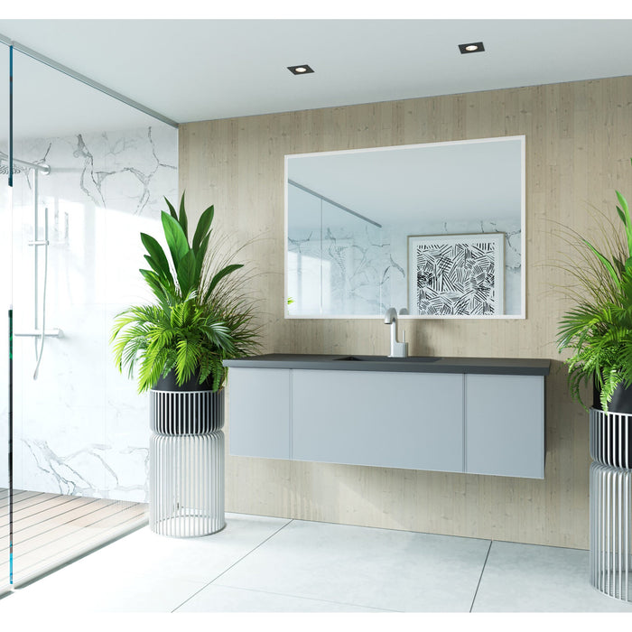 Vitri 54" Fossil Grey Bathroom Vanity with VIVA Stone Matte Black Soli — Direct Home Connection