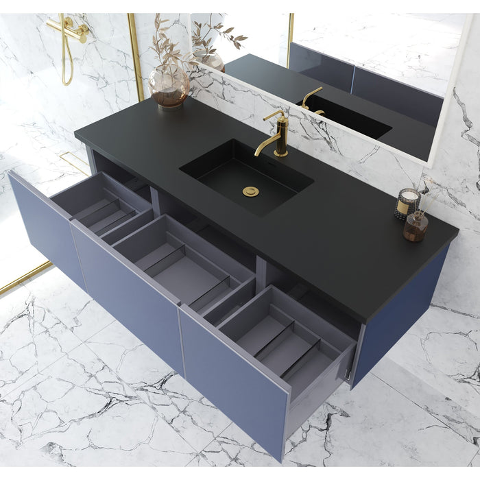 Vitri 60" Nautical Blue Single Sink Bathroom Vanity with VIVA Stone Ma — Direct Home Connection