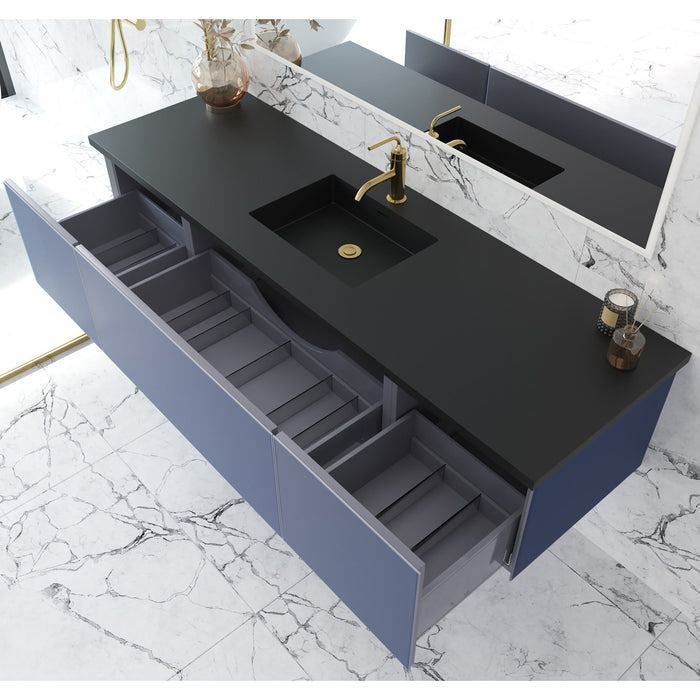 Vitri 72" Nautical Blue Single Sink Bathroom Vanity with VIVA Stone Ma — Direct Home Connection
