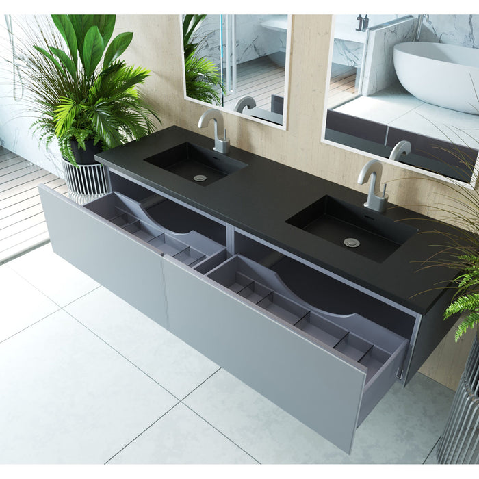 Vitri 72" Fossil Grey Double Sink Bathroom Vanity with VIVA Stone Matt — Direct Home Connection